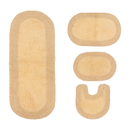 Home Weavers Double Ruffle 4-Pc. Bath Rug Set - Butter