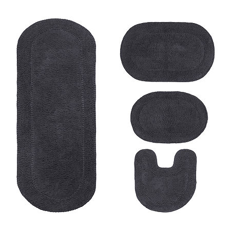 Home Weavers Double Ruffle 4-Pc. Bath Rug Set - Grey