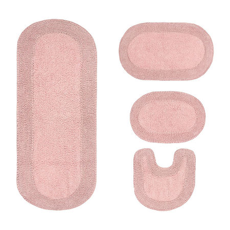 Home Weavers Double Ruffle 4-Pc. Bath Rug Set - Pink