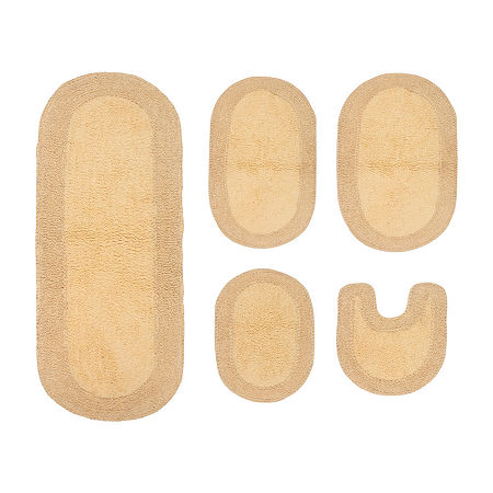 Home Weavers Double Ruffle 5-Pc. Bath Rug Set - Butter