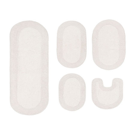 Home Weavers Double Ruffle 5-Pc. Bath Rug Set - Natural