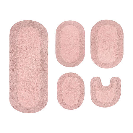 Home Weavers Double Ruffle 5-Pc. Bath Rug Set - Pink