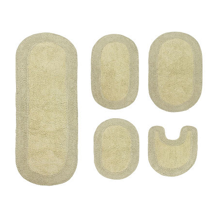 Home Weavers Double Ruffle 5-Pc. Bath Rug Set - Sage