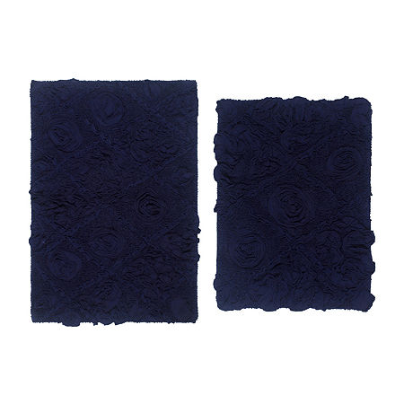 Home Weavers Modesto 2-Pc. Bath Rug Set - Navy Blue