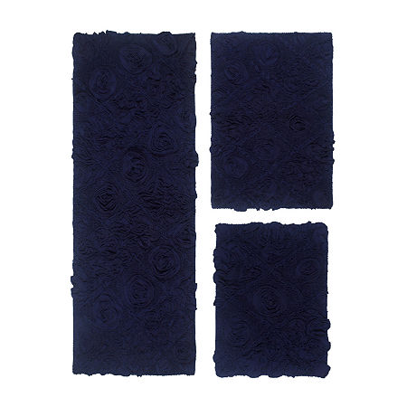 Home Weavers Modesto 3-Pc. Bath Rug Set - Navy Blue