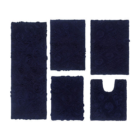 Home Weavers Modesto 5-Pc. Bath Rug Set - Navy Blue