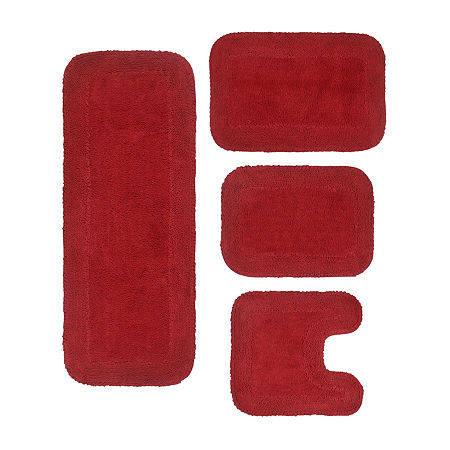 Home Weavers Radiant 4-Pc. Bath Rug Set - Red