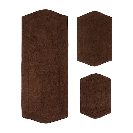 Home Weavers Waterford 3-Pc. Bath Rug Set - Chocolate