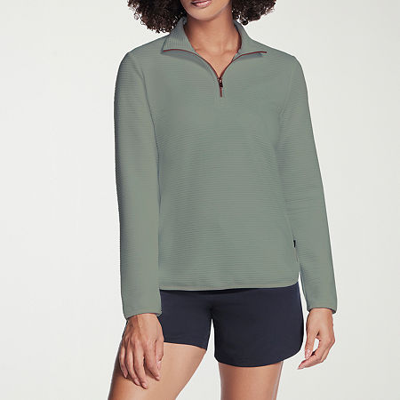 Womens Skechers Soft Ottoman Quarter Zip Pullover Sweatshirt