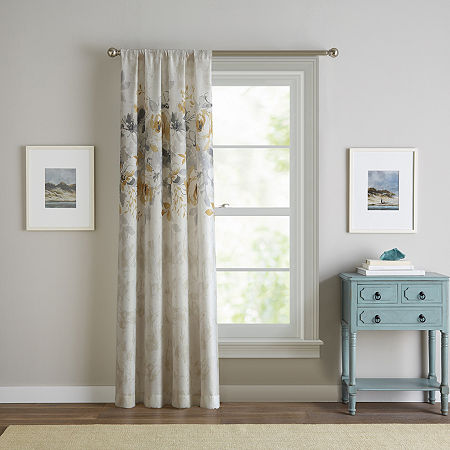 Click here for Watercolor Floral Border Print Rod Pocket Panel Cu... prices