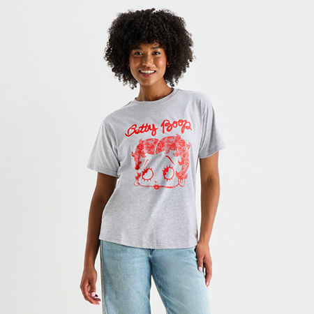 Click here for Betty Boop Boyfriend Tee Womens Juniors Crew Neck... prices