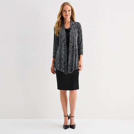 Click here for Connected Apparel Womens Scroll Faux-Jacket Dress... prices