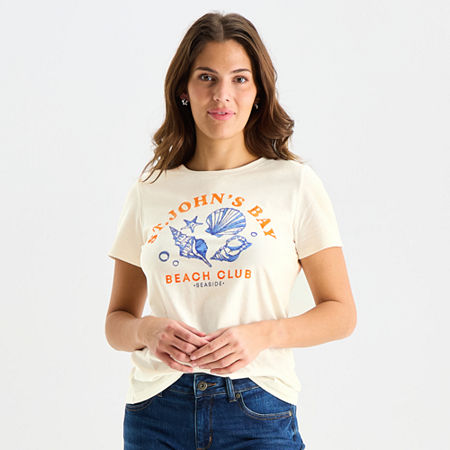 Click here for St. Johns Bay Womens Crew Neck Short Sleeve T-Shir... prices