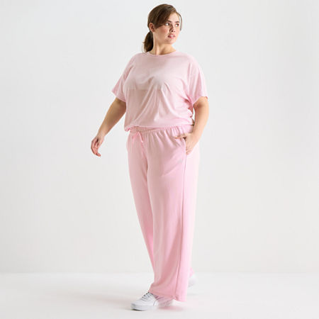 Click here for adidas Womens Plus Straight Mid Rise Fleece Sweatp... prices