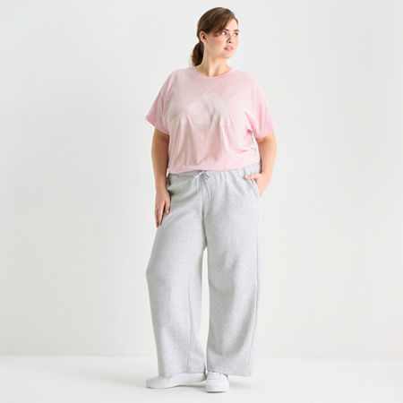 Click here for adidas Womens Plus Straight Mid Rise Fleece Sweatp... prices