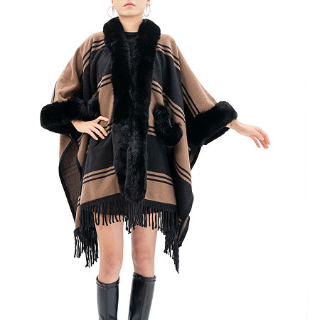 Click here for Karla Hanson Soft Ruana Womens Striped Poncho  One... prices