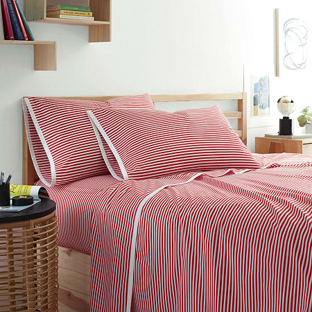 Click here for Martex Clean Af Pinstripe Sheet Set  One Size  Red prices