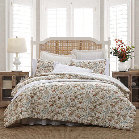 Laura Ashley(R) Bramble Floral Reversible Cotton Comforter Set