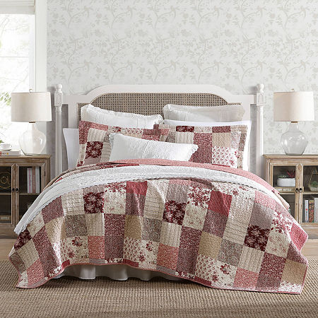 Laura Ashley(R) Celina Patchwork Cotton Reversible Quilt Set