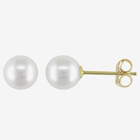 Click here for White Cultured Freshwater Pearl 14K Yellow Gold St... prices