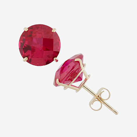 Click here for Lab Created Red Ruby 10K Gold 8mm Stud Earrings  O... prices
