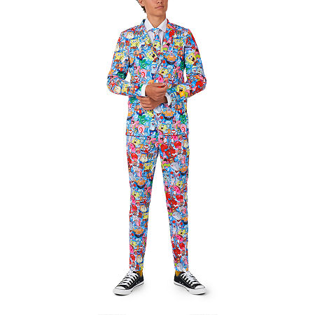 OppoSuits Big Boys SpongeBob Frenzy Slim Fit Suit Set Including Blazer  Pants and Clip-On-Tie - Miscellaneous