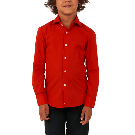 OppoSuits Toddler and Little Boys Devil Long Sleeve Shirt - Dark Red