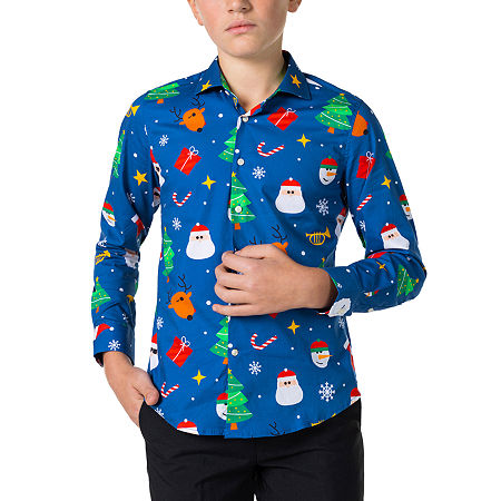 Click here for Opposuits Christmas Big Kid Boys Spread Collar Lon... prices