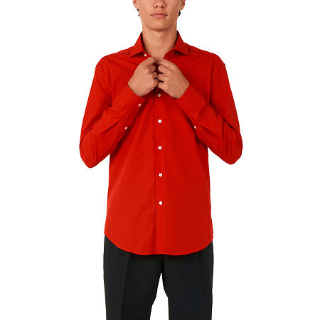 OppoSuits Big Boys Devil Long Sleeve Shirt - Dark Red