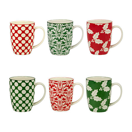 Certified International Winter Medley 16 oz Mugs Set of 6  Service for 6 - Multi