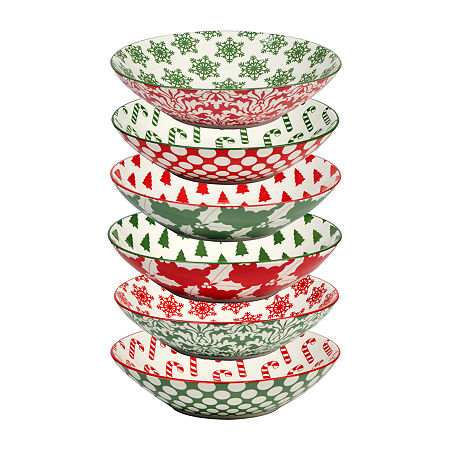 Certified International Winter Medley 40 oz Soup Bowls Set of 6  Service for 6 - Multi