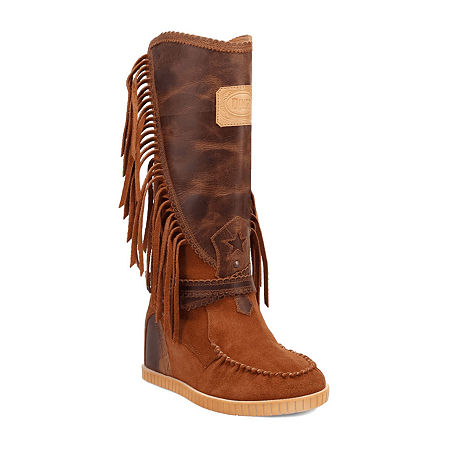 Click here for Dingo Womens Natchez Leather Wedge Heel Cowboy Boo... prices