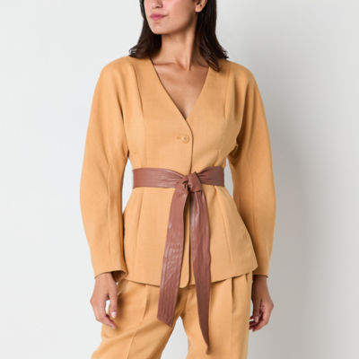 Worthington Womens Regular Fit Blazer, Color: Pumpkin Ale - JCPenney