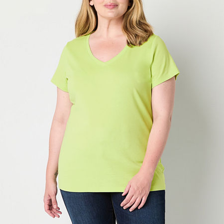 Click here for St. Johns Bay Womens V Neck Short Sleeve Plus T-Sh... prices