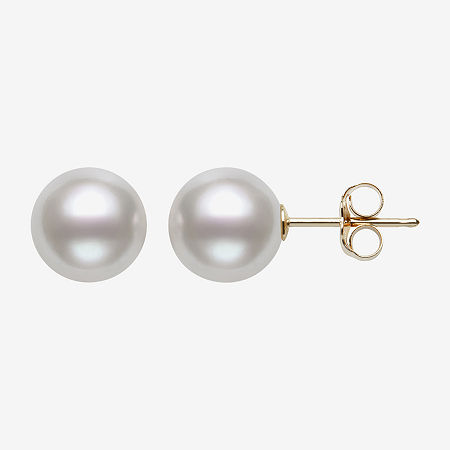 Click here for White Cultured Freshwater Pearl 10K Gold Stud Earr... prices