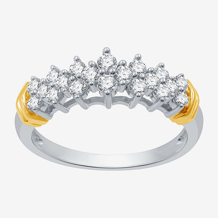 Click here for 1/2 CT.T.W. Natural Diamond 10K Two-Tone Gold Pyra... prices