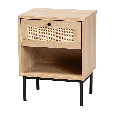 Baxton Studio Sherwin Light Brown 1-Drawer End Table