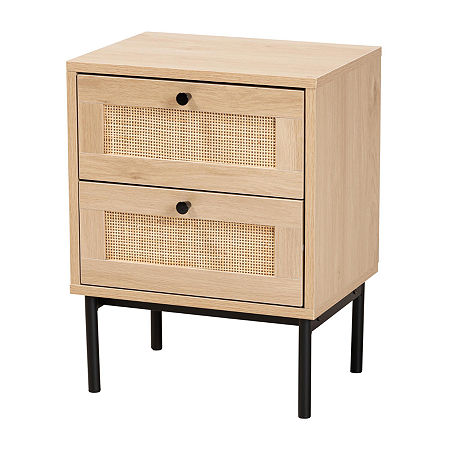 Baxton Studio Sherwin Light Brown 2-Drawer End Table