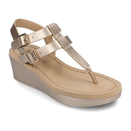 Click here for Journee Collection Womens Bianca Double Buckle Pla... prices