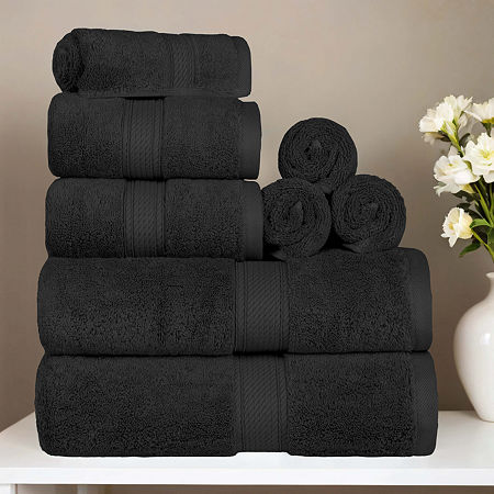 Superior Egyptian Cotton 8-Pc. Towel Set - Black