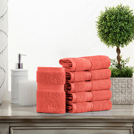 Superior 100 Egyptian Cotton 6-Pc Face Towel Set - Coral