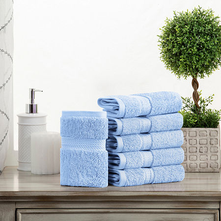 Superior 100 Egyptian Cotton 6-Pc Face Towel Set - Light Blue