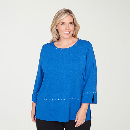 Click here for Alfred Dunner Barcelona Womens Plus Round Neck 3/4... prices