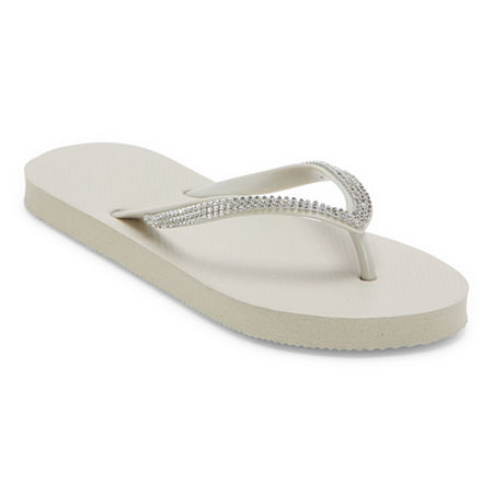 Click here for Mixit Womens Rhinestone Zori Flip-Flops  7/8  Beig... prices