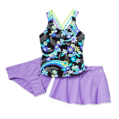 ZeroXposur Big Girls Floral Tankini Set, Color: Lavender - JCPenney