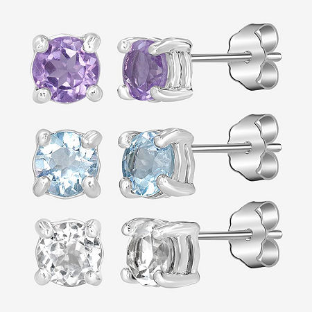 Click here for Silver Treasures Genuine Stone Womens Purple Ameth... prices