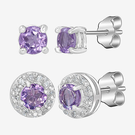 Click here for Silver Treasures Genuine Stone 2 Pair Earring Set... prices