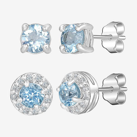 Click here for Silver Treasures Genuine Stone 2 Pair Earring Set... prices
