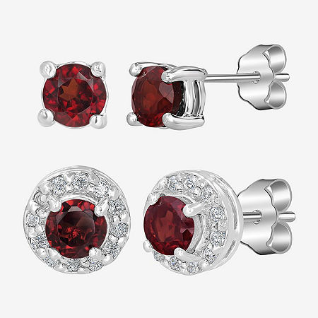 Click here for Silver Treasures Genuine Stone 2 Pair Earring Set... prices