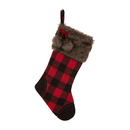 Click here for Glitzhome Black & Red Buffalo Plaid Christmas Stoc... prices